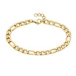 Edelstahlarmband "Schmuck Geschenk Figarokettengliederung", gold (gelbgoldfarben), ANISTON JEWELRY & WATCHES, Armb&auml;nder, Damen, 21cm, Edelstahl, Edelstahlarmband