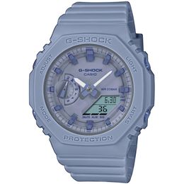 Chronograph Casio G-SHOCK, blau (graublau), Armbanduhren, Damen, Chronograph, Quarzuhr, Armbanduhr, Damen, Herren, digital, bis 20 bar wasserdicht