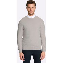 Rundhalspullover Marco Donati "Pullover", Herren, Gr. 48, hellgrau, 100% Baumwolle, Pullover Rundhalspullover