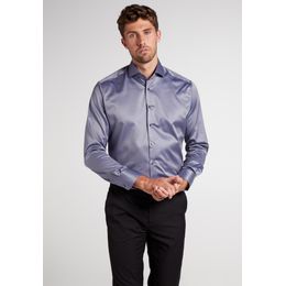 Langarmhemd Eterna "MODERN FIT", Herren, Gr. 41, Normalgr&ouml;&szlig;en, grau (graphit), Twill, 100% Baumwolle, tailliert, Manschette, Hemden Langarmhemd, NON IRON (b&uuml;gelfrei)