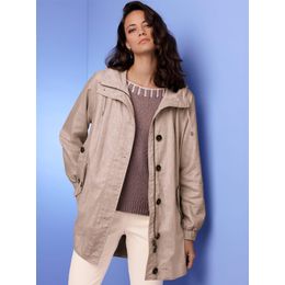 Anorak CREATION L PREMIUM, Damen, Gr. 42, sesam, 70% Viskose, 30% Leinen, unifarben, Jacken Anorak
