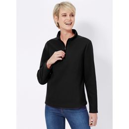 Fleeceshirt Classic Basics "Fleece-Shirt", Damen, Gr. 44, schwarz, 100% Polyester, unifarben, ohne Ausschnitt, Shirts Fleeceshirt