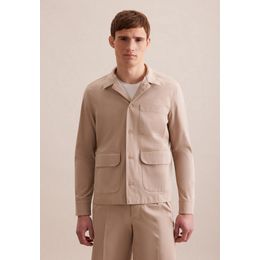 Hemdjacke Seidensticker "Seidensticker", Herren, Gr. M, beige (sand), 97% Baumwolle, 3% Elasthan, unifarben, Jacken Hemdjacke