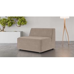 Sessel OTTO HOME "Bequemer Sessel Cavan, Ma&szlig;e B/T/H: 90/90/72 cm", grau (taupe), B:90cm H:72cm T:90cm, 100% Polyester, Sessel, Sessel, ohne Armlehne, mit Wellenunterfederung, auch in Boucl&eacute;