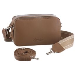 Umh&auml;ngetasche ANISTON ACCESSOIRES "Vera", Damen, Gr. B/H/T: 22cm x 13cm x 7cm, beige (taupe), Polyurethan (PU), unifarben, Taschen Umh&auml;ngetasche, Handtasche, Citybag, Tragetasche, Boxbag