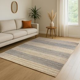 Teppich "Natural Bengal", beige (natur,taupe,grau), B:100cm H:10mm L:150cm, Jute, MyFlair M&Ouml;BEL & ACCESSOIRES, Teppiche, Teppich, Juteteppich, Wendeteppich, handgeflochten, gestreift, auch als L&auml;ufer