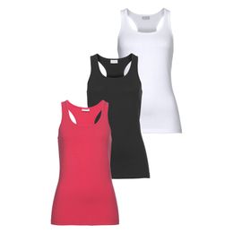 Tanktop Eastwind, Damen, Gr. 44/46, bunt (schwarz, koralle, wei&szlig;), Obermaterial: 95% Baumwolle, 5% Elasthan, Basic, figurumspielend h&uuml;ftlang, Tops Tanktop, H&uuml;ftlanger Schnitt im 3er-Pack, Topseller