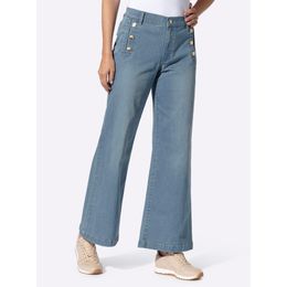 7/8-Jeans Heine, Damen, Gr. 34, Normalgr&ouml;&szlig;en, blau, bleached, 98% Baumwolle, 2% Elasthan, unifarben, 7/8-L&auml;nge, Jeans 7/8-Jeans