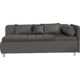 Schlafsofa Alina "Kiana", grau (blaugrau tmd 39), B:207cm H:80cm T:102,5cm, Struktur TMD (100% Polyester), Sofas, Schlafsofa, mit Bettkasten und Zierkissen, Liegefl&auml;che 90/200 cm oder 100/200 cm