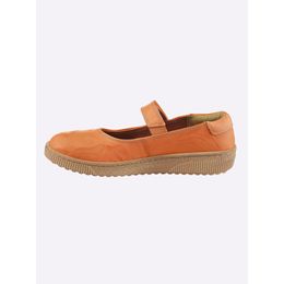 Klettschuh Casual Looks, Damen, Gr. 39, orange, Glattleder, Schuhe Klettschuh