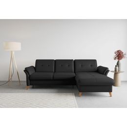 Sit & More Ecksofa SIT & MORE "G&ouml;teborg", grau (anthrazit), B:268cm H:90cm T:176cm, Sofas, Ecksofa, Sitztiefenverstellung und Federkern, wahlweise mit Bettfunktion