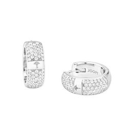 JOOP! Paar Creolen JOOP "2027634", bunt (silberfarben, wei&szlig;, kristallwei&szlig;), Ohrringe, Damen, Silber 925 (Sterlingsilber), Paar Creolen, mit Zirkonia (synth.)