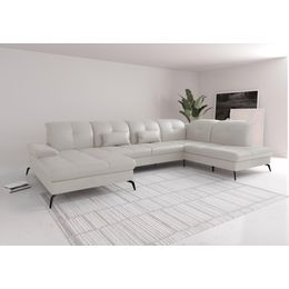 Sit & More Wohnlandschaft SIT & MORE "Amica, U-Form, inkl. Sitztiefenverstellung und Armteilverstellung", wei&szlig; (reinwei&szlig;), B:357cm H:90cm T:231cm, Sofas, Wohnlandschaft, wahlweise mit Kopfteilverstellung, Bettfunktion und Bettkasten