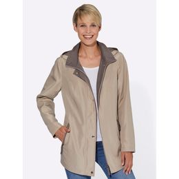 Funktionsjacke Classic Basics, Damen, Gr. 52, beige (beige, dunkeltaupe), 100% Polyester, gemustert, mehrfarbig, figurumspielend, Jacken Funktionsjacke