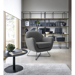 Sessel Trendmanufaktur "Evora, Loungesessel, Designsessel", grau (schwarz gray), B:83cm H:85cm T:80cm, 92% Polyester, 8% Nylon, Sessel, Sessel, in zeitlosem Stil mit modernem Metallgestell