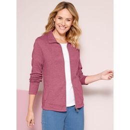 Shirtjacke Classic Basics "Shirtjacke", Damen, Gr. 46, lila (malve, meliert), 65% Polyester, 35% Baumwolle, gemustert, mehrfarbig, meliert, Shirts Shirtjacke
