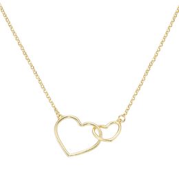 Collier Smart Jewel "Collier mit Herzen, Silber 925", gold, Halsketten, Damen, Silber 925 (Sterlingsilber), Collier