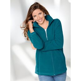 Fleecejacke Classic Basics, Damen, Gr. 56, blau (petrol), 100% Polyester, unifarben, figurumspielend, Jacken Fleecejacke