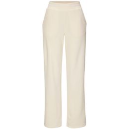 Fleecehose Vivance, Damen, Gr. 40/42, N-Gr, beige (creme), Obermaterial: 100% Polyester, unifarben, bequem lang, Hosen Fleecehose, mit seitlichen Eingrifftaschen