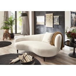 Chaiselongue "Olivia", beige (creme), B:176cm H:76cm T:97cm, 100% PP, ATLANTIC HOME COLLECTION, Sofas, Chaiselongue, Nierenform-Sofa mit Zierkissen im Originalbezug