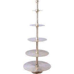 Dekoetagere CREATIV DECO "Weihnachtsdeko", silber (silberfarben), H:150cm, Aluminium, Dekoschalen, Dekoetagere, mit 5 Etagen