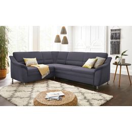 Sit & More Ecksofa SIT & MORE "Cardoso L-Form", grau (anthrazit), B:249cm H:90cm T:209cm, Flachgewebe (100% Polyester);Struktur (100% Polyester);Luxus-Microfaser (90% Polyester, 10% Polyamid), Sofas, Ecksofa, mit Federkern, wahlweise mit Bettfunktion und Schubkasten