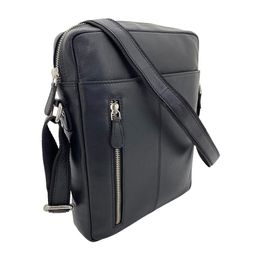 Schultertasche Casual Looks, Damen, Gr. B/H/T: 28cm x 23cm x 6cm, schwarz, Leder, unifarben, Taschen Schultertasche