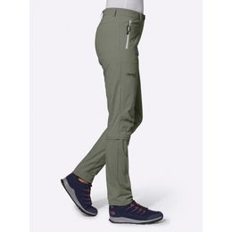 Zip-off-Hose Casual Looks, Damen, Gr. 20, Kurzgr&ouml;&szlig;en, gr&uuml;n (khaki), 95% Polyamid, 5% Elasthan, unifarben, lang, Hosen Zip-off-Hose