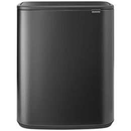 M&uuml;lleimer Brabantia "Bo Touch Bin, 2 x 30L", grau (confident grau), B:54,5cm H:65,6cm T:31,2cm &Oslash;:54,5cm, Kunststoff, Metall, M&uuml;lleimer, M&uuml;lleimer, Soft-Touch-&Ouml;ffnungssystem