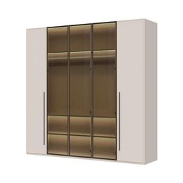 Dreht&uuml;renschrank OTTO HOME "Opera Parsol-Glast&uuml;ren, LED-Innenbeleuchtung, mit und ohne Kranz", cashmere, B:227cm H:224cm T:56cm, FSC-zertifizierter Holzwerkstoff, MDF, Schr&auml;nke, Dreht&uuml;renschrank, Glast&uuml;ren, UV-Lack, LED-Innenbeleuchtung, Soft-Close-Funktion