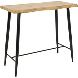 Bartisch Hela "GABI", braun (wildeiche, schwarz, schwarz, wildeiche), B:120cm H:108cm T:60cm, Tische, Bartisch, Baumkantentisch, 120 cm Breite, Industrial Design, Wildeiche oder Grau