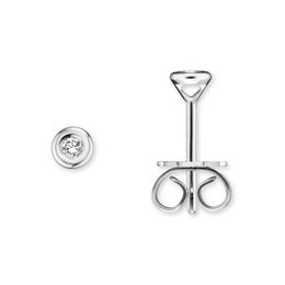 Paar Ohrstecker ONE ELEMENT "0.15 ct Diamant Brillant Zarge Ohrringe Ohrstecker aus 585 Wei&szlig;gold", silber, Ohrringe, Damen, Wei&szlig;gold 585, Paar Ohrstecker