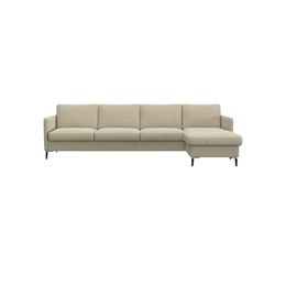 Ecksofa FLEXLUX "Fiore, L-Form, bequem und komfortabel durch hochwertigem Sitzaufbau", beige (sandy beige), B:280cm H:85cm T:159cm, Sofas, Ecksofa, schmale Armlehnen, Kaltschaum, F&uuml;&szlig;e Alu+schwarz