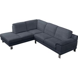 Ecksofa Egoitaliano "Shakira, Design und Sitzkomfort auf hohem Niveau, tolle Details", grau (charcoal), B:240cm H:84cm T:212cm, Sofas, Ecksofa, mit Ottomane, L-Form, elegante Metallf&uuml;&szlig;e