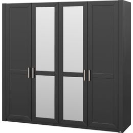 Kleiderschrank "York Schlafen", grau anthrazit, B:215cm H:207cm T:60cm, Holzwerkstoff, SET ONE BY Musterring, Schr&auml;nke, Kleiderschrank, mit Holz- und Spiegelt&uuml;ren,verschiedene Breiten, H&ouml;he 207 x T 60 cm