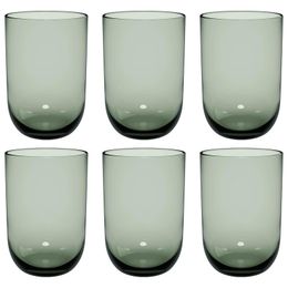 Longdrinkglas "Longdrinkbecher Like Glass 385 ml 6er Set", gr&uuml;n (sage), 6 tlg., Glas, LIKE. BY VILLEROY & BOCH, Trinkgef&auml;&szlig;e, Longdrinkglas