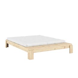 Stauraumbett Karup Design "Layers Bed Bench, Bettgestell mit Aufbewahrungsbank, mehrere Gr&ouml;&szlig;en", beige (natur), B:188cm H:36cm L:240cm, Betten, Stauraumbett, inkl. Lattenrost, excl. Matratze, FSC-zertifiziertes Massivholz