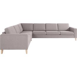 Ecksofa "Terra L-Form", grau (hellgrau), B:316cm H:83cm T:246cm, Struktur (100% Polypropylen), ATLANTIC HOME COLLECTION, Sofas, Ecksofa, mit Wellenunterfederung, langer Schenkel links oder rechts montierbar