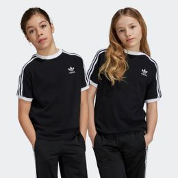 T-Shirt adidas originals "3 STRIPE TEE", Jungen, Gr. 134, schwarz-wei&szlig; (schwarz, wei&szlig;), Obermaterial: 100% Baumwolle, Shirts T-Shirt, sportlicher Stil, mit kurzen &Auml;rmeln, f&uuml;r Kinder, aus Baumwolle