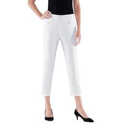 Stretch-Hose Casual Looks, Damen, Gr. 24, Kurzgr&ouml;&szlig;en, wei&szlig;, 72% Viskose, 25% Polyamid, 3% Elasthan, unifarben, 7/8-L&auml;nge, Hosen Stretch-Hose
