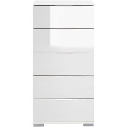 Schubkastenkommode wimex "Easy", wei&szlig; (wei&szlig;, wei&szlig;glas), B:49cm H:102cm T:41cm, Sideboards, Schubkastenkommode, mit Glas- oder Spiegelfront