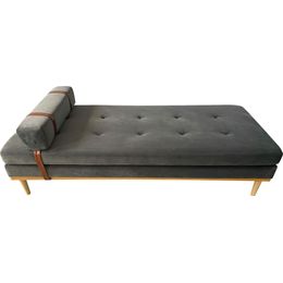 Daybed Salesfever "Bett: Entspannung pur", grau (grau, natur, natur), B:75cm H:42cm L:180cm, 100% Polyester, Daybetten, Daybed, Entspannung pur: Tagesliege mit Kopf- und Nackenst&uuml;tze