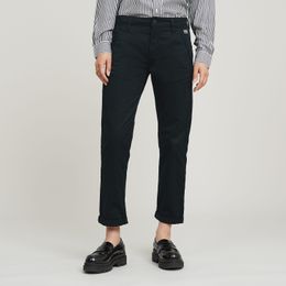 G-Star Raw Chinohose G-STAR "Kate Chino Boyfriend", Damen, Gr. 26, L&auml;nge 32, blau (osaka blau), Web, Obermaterial: 97% Baumwolle, 3% Elasthan, unifarben, bequem lang, Hosen Chinohose