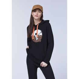 Kapuzensweatshirt Chiemsee, Damen, Gr. S (36), schwarz (schwarz beauty), 88% Baumwolle, 12% Polyester, Sweatshirts Kapuzensweatshirt