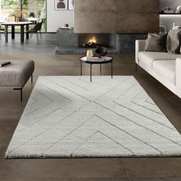Teppich the carpet "Bahar Shaggy", beige (creme), B:240cm H:30mm L:340cm, Polypropylen, Teppiche, Teppich, Shaggy eleganter Wohnzimmer Teppich Hochflor