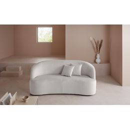 3-Sitzer "Dilara", beige, B:200cm H:87cm T:89cm, Struktur fein 100% Polyester);Samtoptik (100% Polyester);Boucl&eacute; (100% Polyester), LeGer Home by Lena Gercke, Sofas, 3-Sitzer, gerundete R&uuml;ckenlehne und Front, in 3 Bezugsqualit&auml;ten