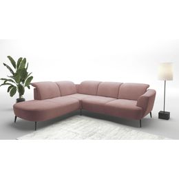 Sit & More Ecksofa SIT & MORE "Zoe", rosa (rose), B:300cm H:87cm T:267cm, 95% Polyester, 5% Polyamid, Sofas, Ecksofa, ink.Sitztiefenverstellung, wahlweise mit Kopfteilverstellung