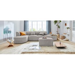 Ecksofa OTTO HOME "Alesund L-Form", grau (hellgrau), B:362cm H:84cm T:183cm, Cord (100% Polyester);Filzoptik (100% Polyester), Sofas, Ecksofa, bestehend aus Modulen, auch einzeln erh&auml;ltllich, miteinander verbunden