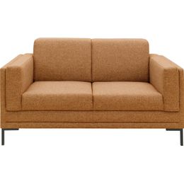 2-Sitzer "LOOKS VII", braun (messing), B:155cm H:82cm T:90cm, 100% Polyester, LOOKS by Wolfgang Joop, Sofas, 2-Sitzer, klare Linien, edles Design