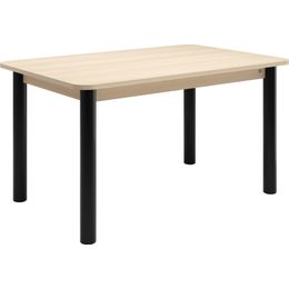 Esstisch Tom Tailor HOME "COLOR TABLE", schwarz (light oak 05, schwarz 01, light oak 05), B:140cm H:76cm T:90cm, Tische, Esstisch, Esstisch, 4-Fu&szlig;, 3 Gr&ouml;&szlig;en, 3 Dekorfarben, 4 Fu&szlig;farben, ABS-Kante